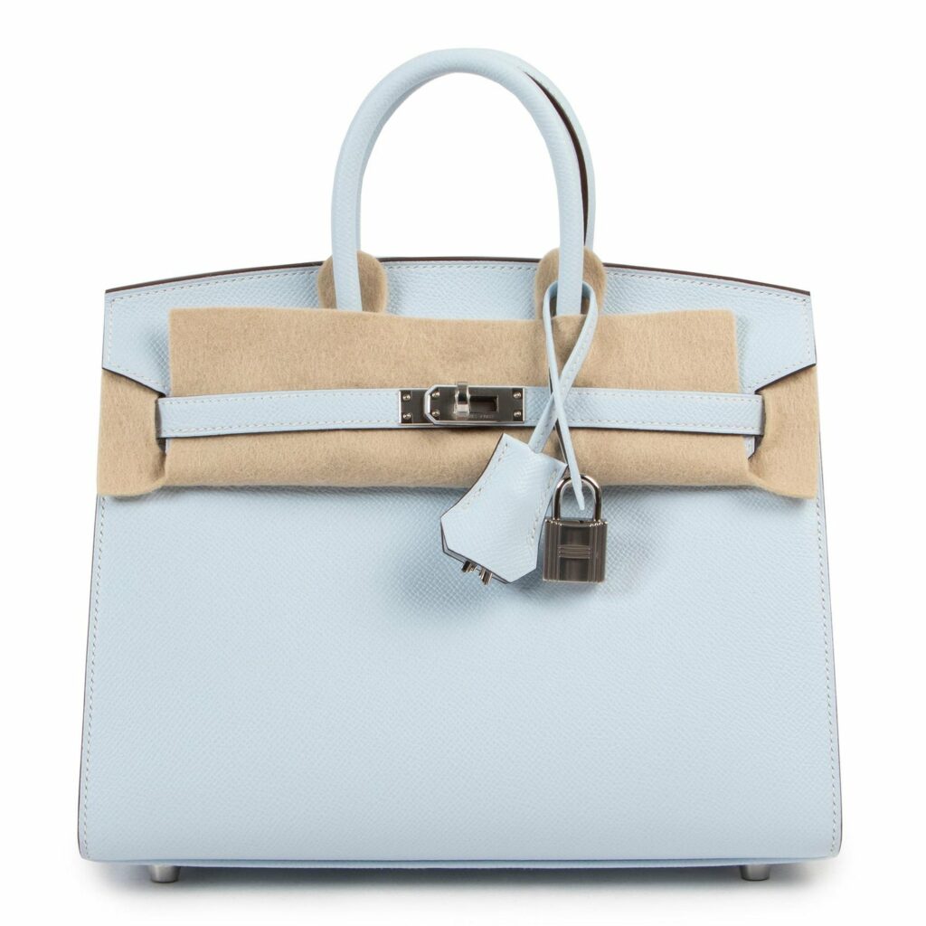 Birkin 25 Bleu Brume Sellier epsom Phw | The Luxury Flavor