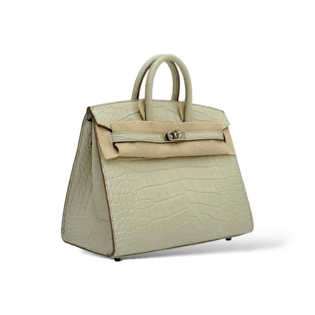 Hermes Birkin 20 Beton Croco PHW | The Luxury Flavor