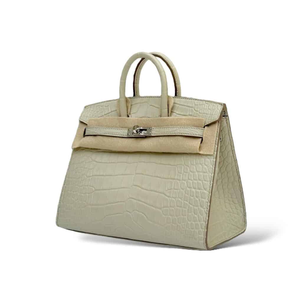 Hermes Birkin 20 Beton Croco PHW | The Luxury Flavor