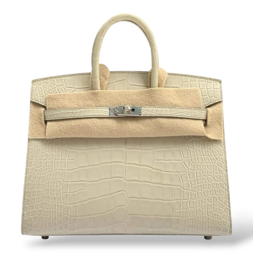 Hermes Birkin 25 Beton Croco PHW – The Luxury Flavor