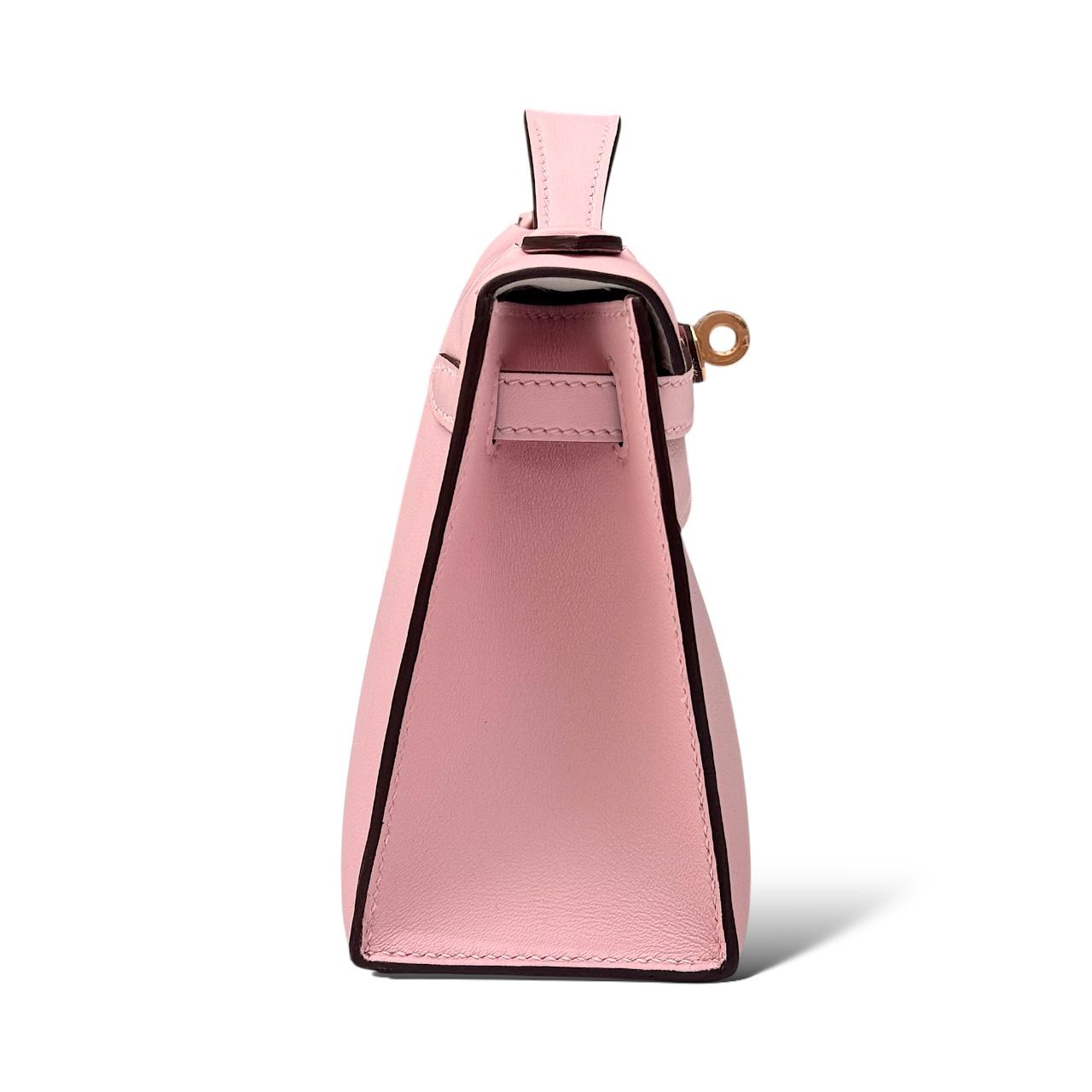 Hermes Kelly Pochette SO Rose Sakura Swift PBHW | The Luxury Flavor