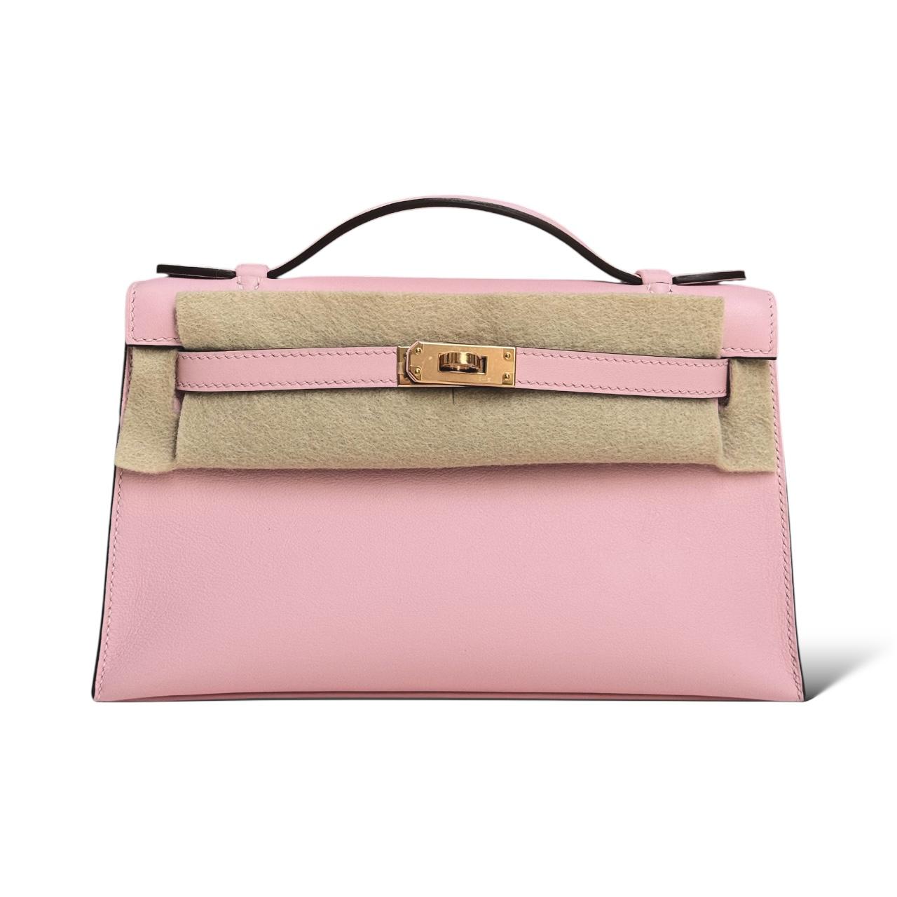 Hermes Kelly Pochette SO Rose Sakura Swift PBHW – The Luxury Flavor