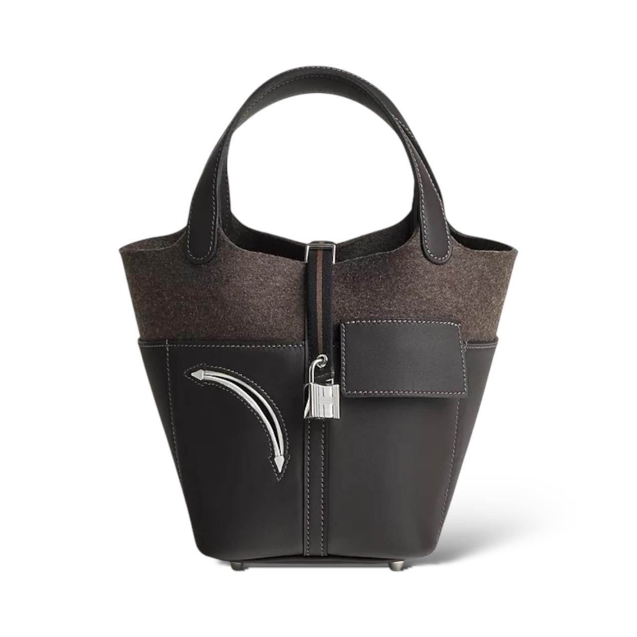 Hermes Picotin 18 Go Team Ebene / Noir / Dark Chocolate / White PHW ...