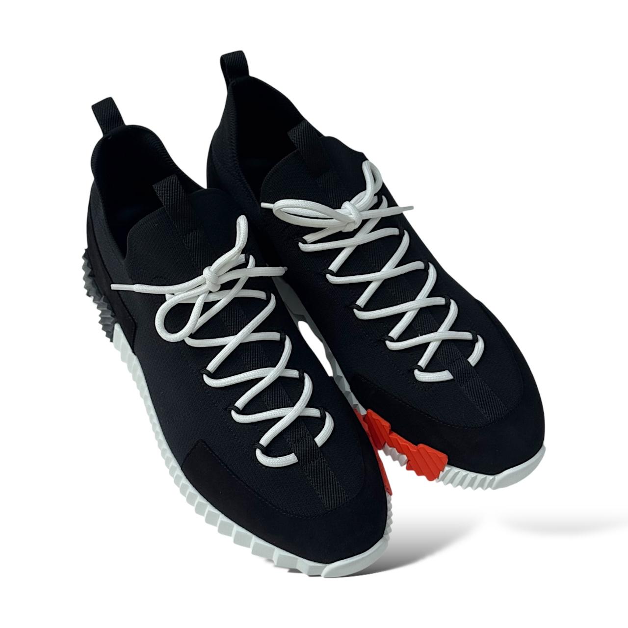 Hermès Lift Slip‑On Sneakers 45.5 EU Noir/Blanc – The Luxury Flavor