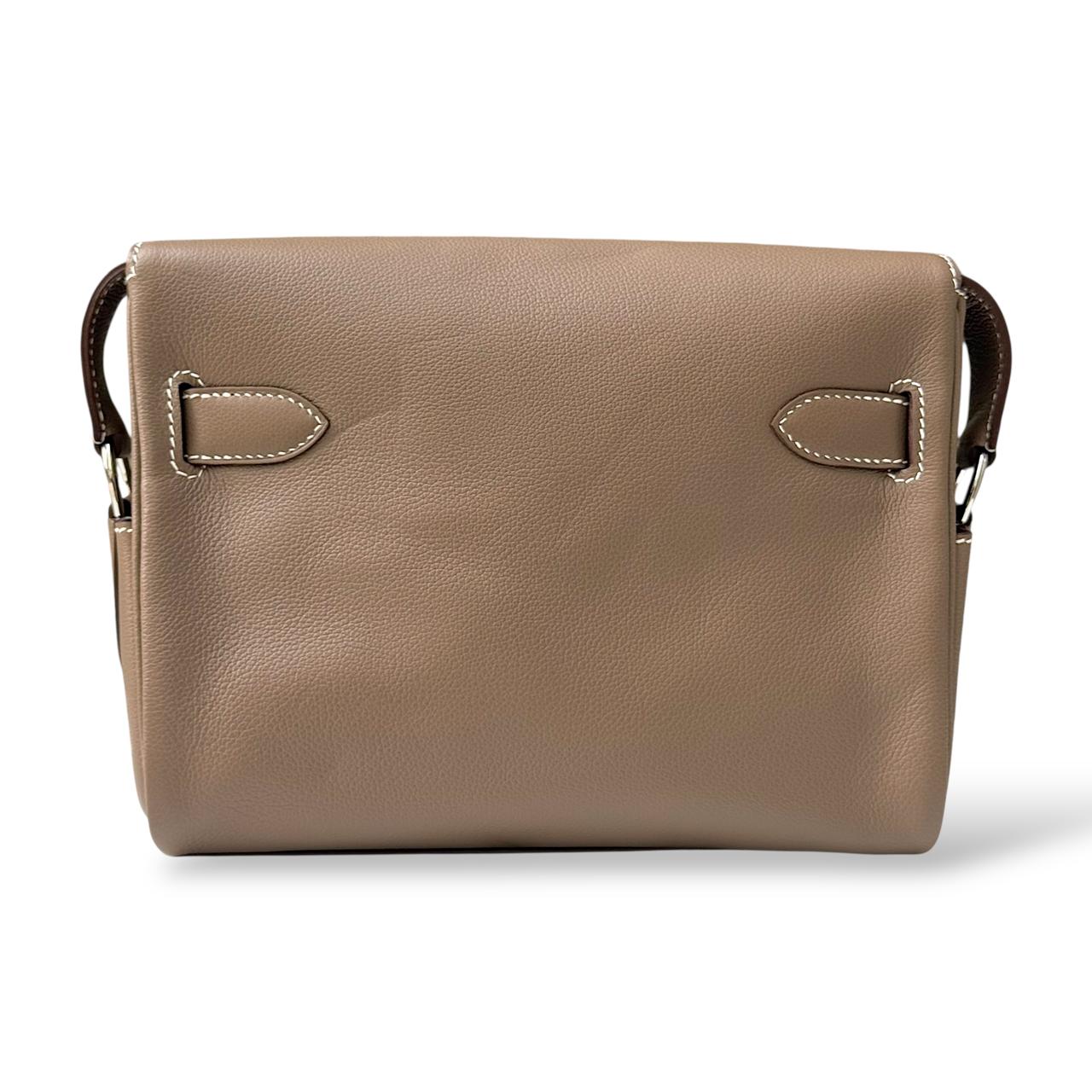 Hermes Kelly Messenger Etoupe Evercolor PHW PM – The Luxury Flavor