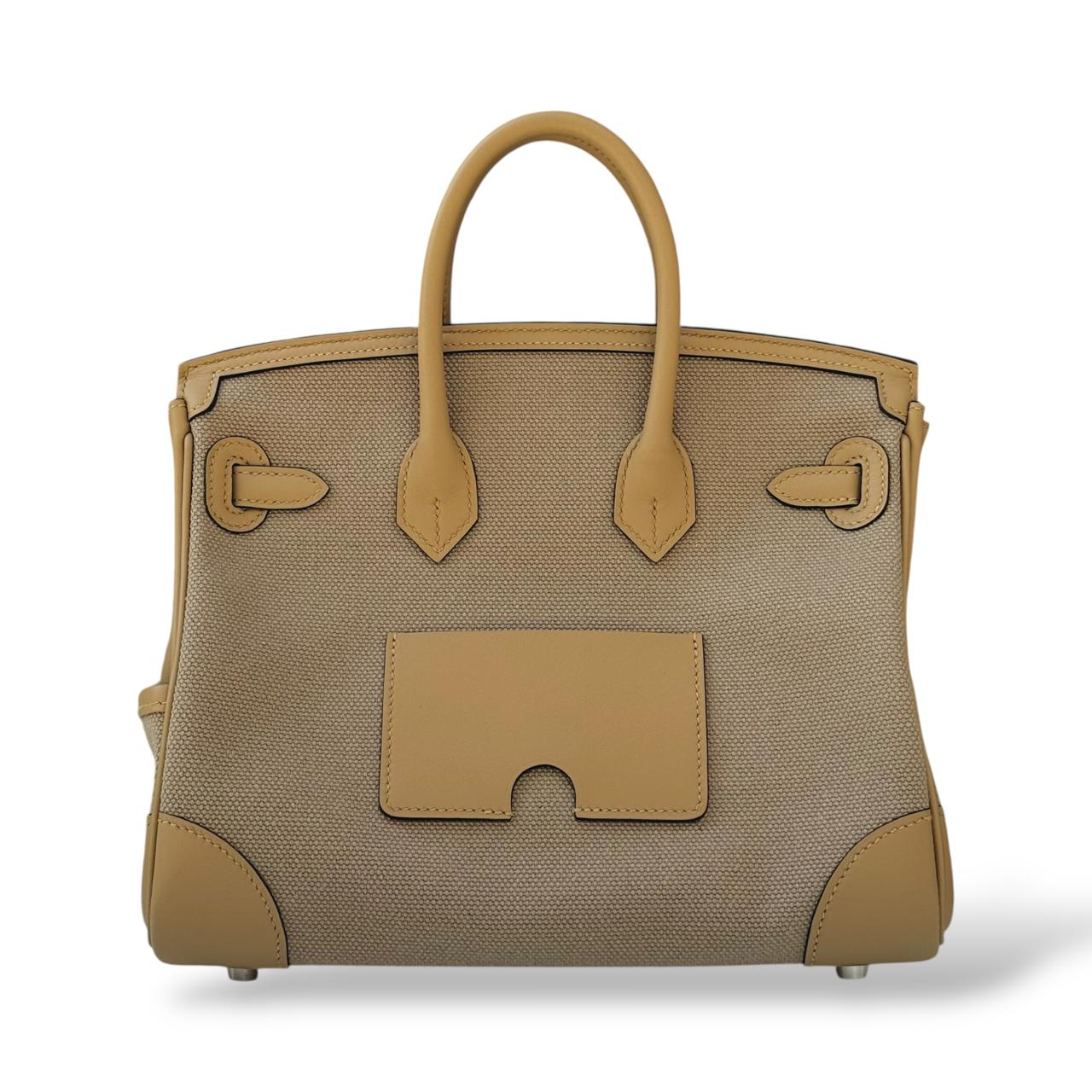 Hermes Birkin 25 Cargo Poussiere/Beige Marfa Canvas/Swift PHW – The ...