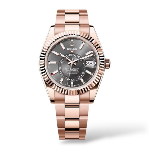Rolex Sky-Dweller Oyster 42 mm 336935 Everose Gold Slate Dial Oyster ...